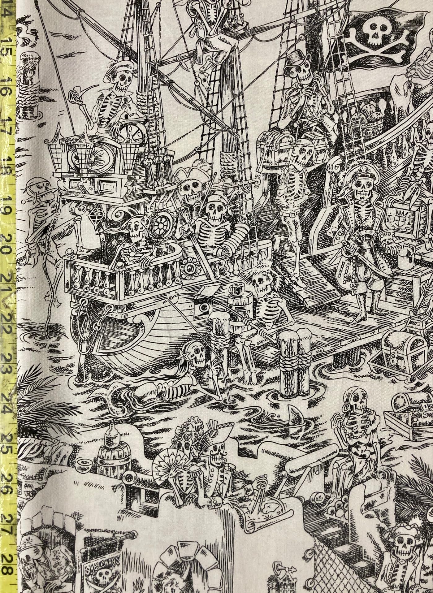 Skelewags - Black - Alexander Henry Fabric - by Half Yard, 9059A