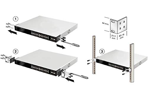RW RoutersWholesale 19IN Rackmount RM-300-19, Compatible with Cisco 200/300/500 Small Business Series (18-50 Port Models)