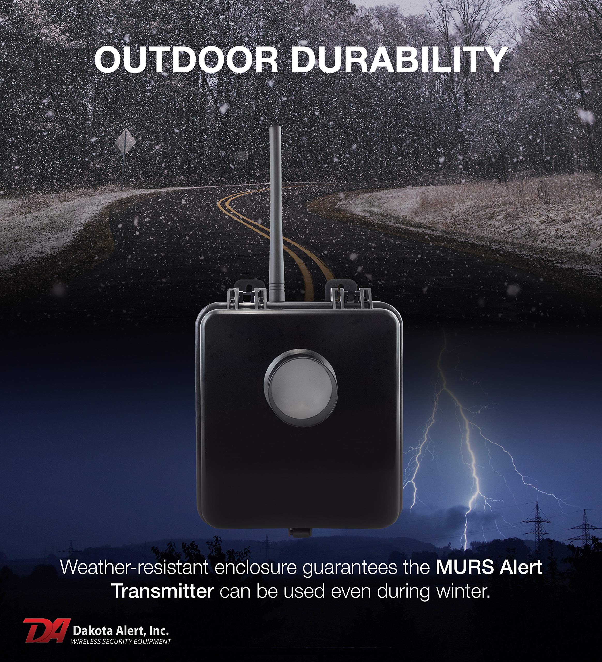 Dakota Alert MURS Alert Transmitter (MAT) - Battery Operated Passive Infrared Motion Sensor - Multi Use Radio Service With Telescopic Antenna