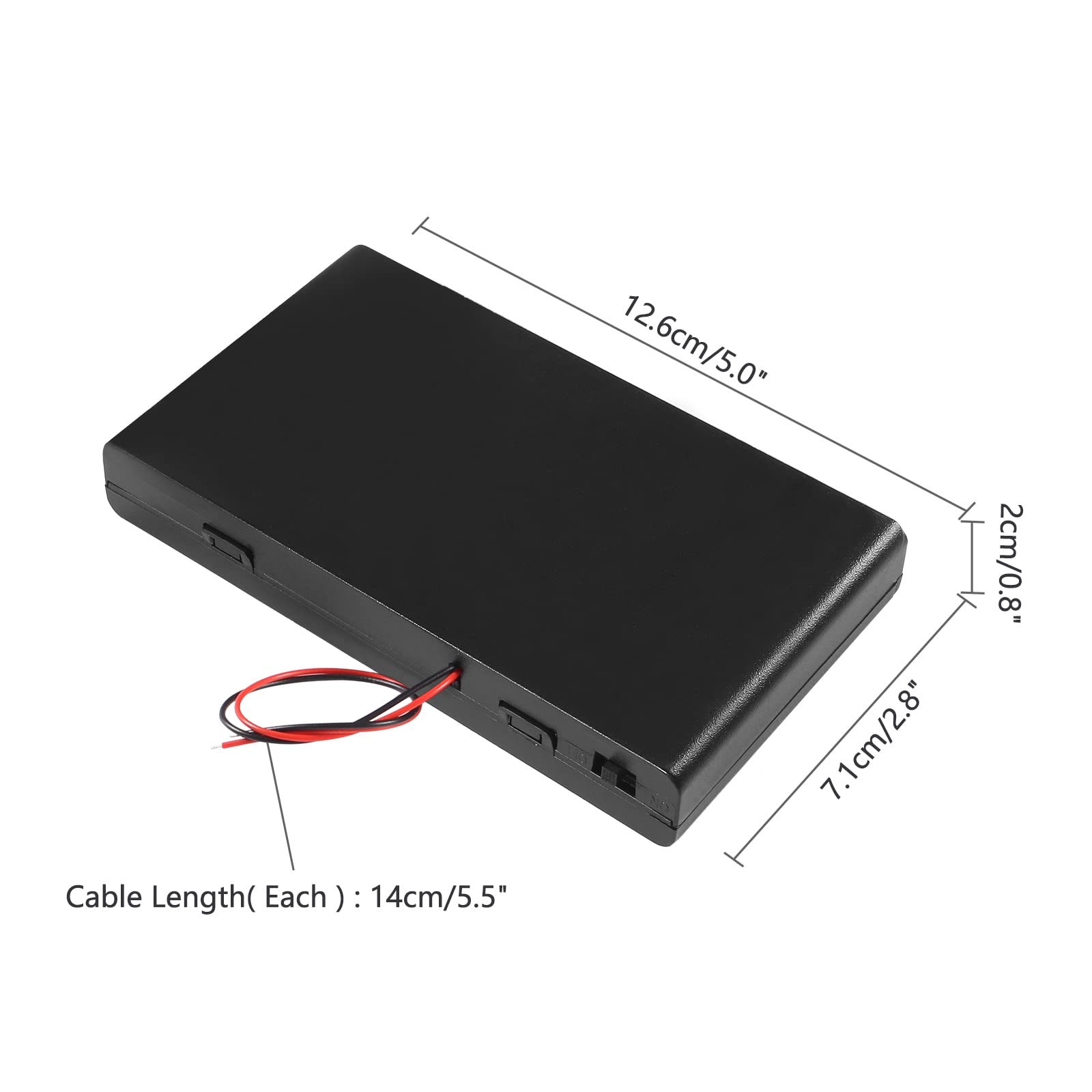 Aobao 5pcs 8 x 12V AA Battery Holder Case Box with ON/Off Switch and Leads Wire Cover