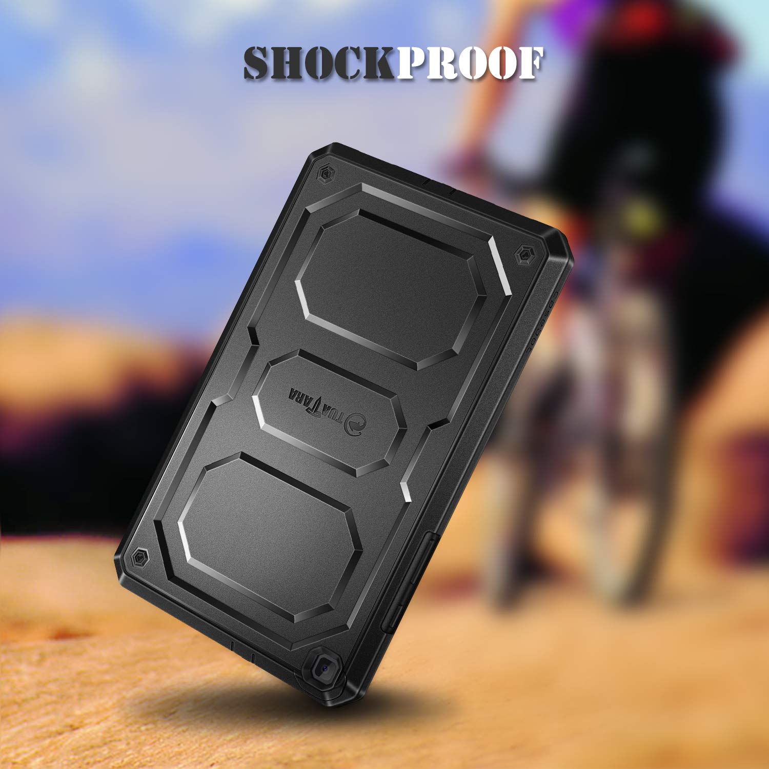 Fintie Shockproof Case for Samsung Galaxy Tab A 8.0 2019 Without S Pen Model (SM-T290 Wi-Fi, SM-T295 LTE), Tuatara Rugged Unibody Hybrid Bumper Cover w/Built-in Screen Protector, Black