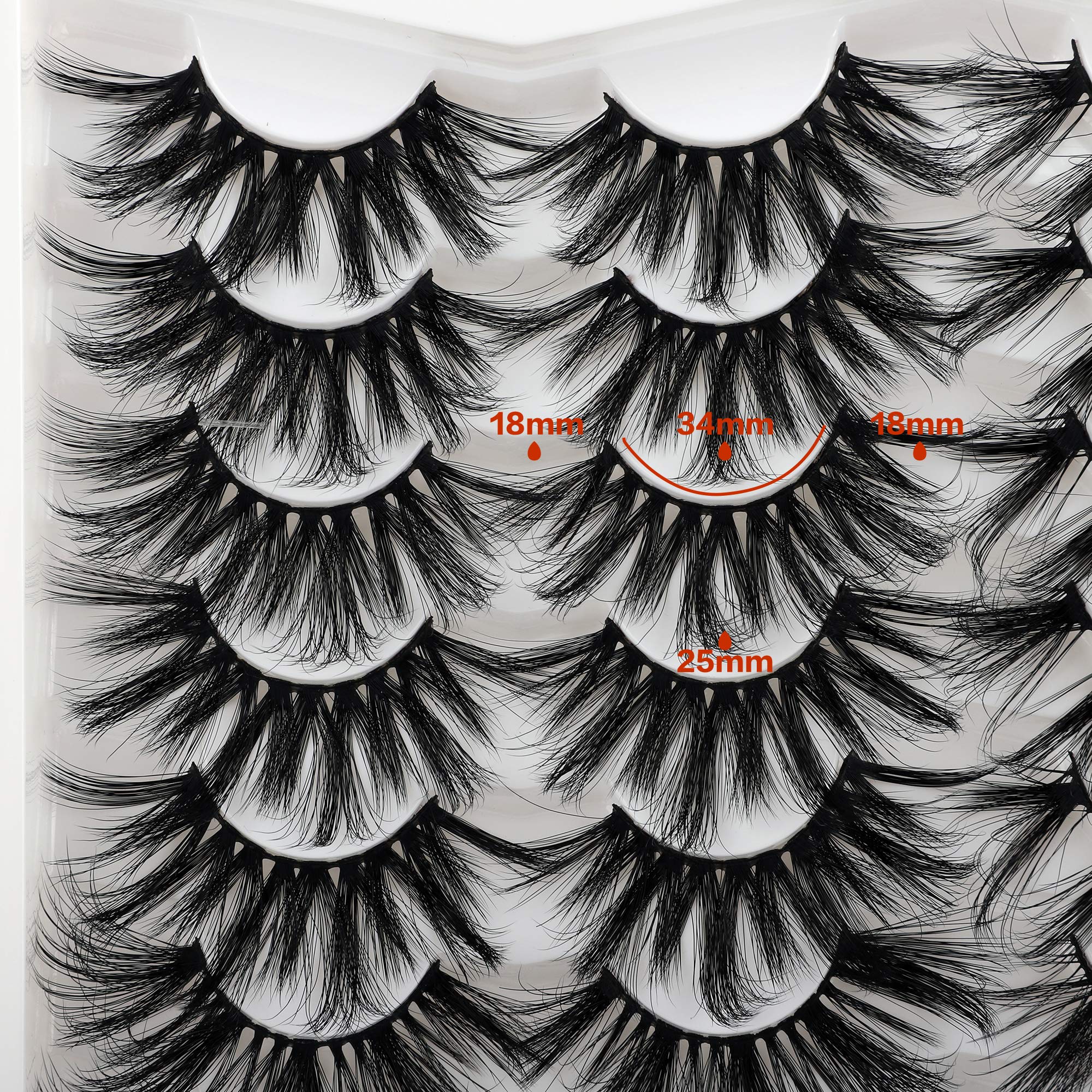 25MM Eyelashes Faux Mink, Calphdiar Fluffy Volume 5D False Eyelashes, Long Dramatic Lashes 20 pairs 4 styles