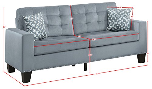 Homelegance Lantana 72" Fabric Sofa, Gray