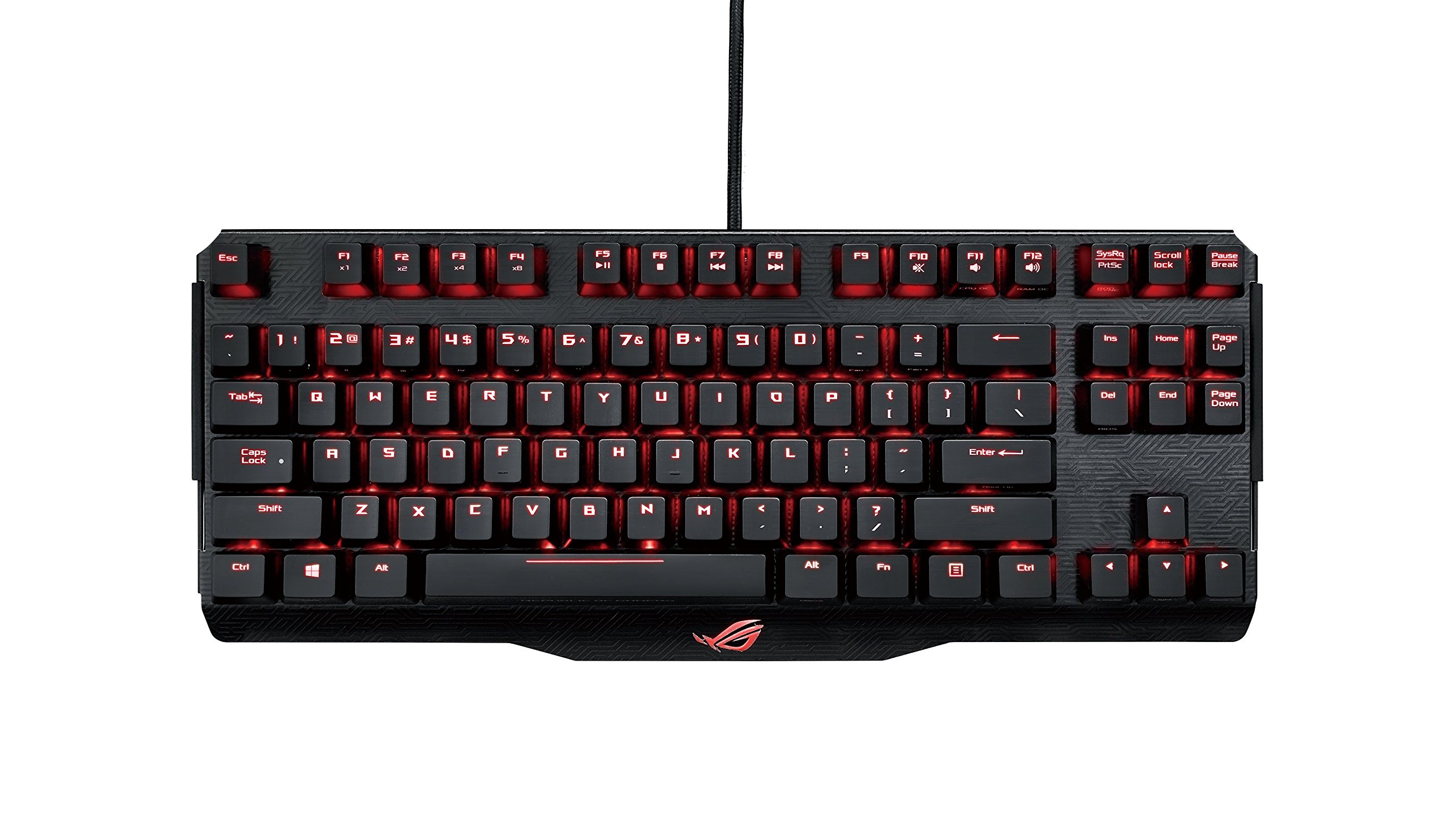 ASUS RGB Mechanical Gaming Keyboard - M802 ROG Claymore Core | Cherry MX Red Switches | Dedicated Hot Keys for One-Click Overclocking, Fan Control | Gaming Keyboard for PC | Aura Sync RGB Backlit Eff