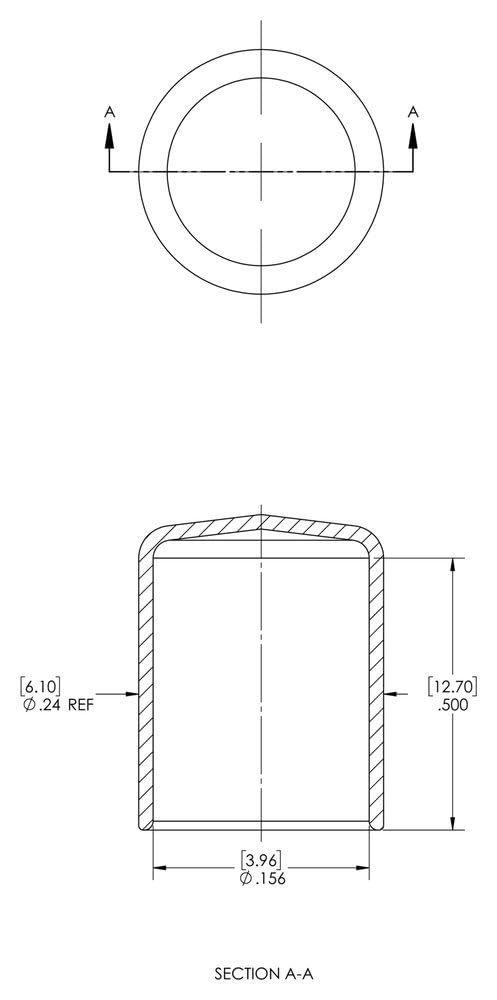 Caplugs VC-156-8 VC Series – Plastic Round Cap 1000 Pack, Black Vinyl, 0.156" W x 0.5" L Protective Closures, Thread Protectors, Dust and Moisture Seals, Masking, Plating, Color Coding (99190070)