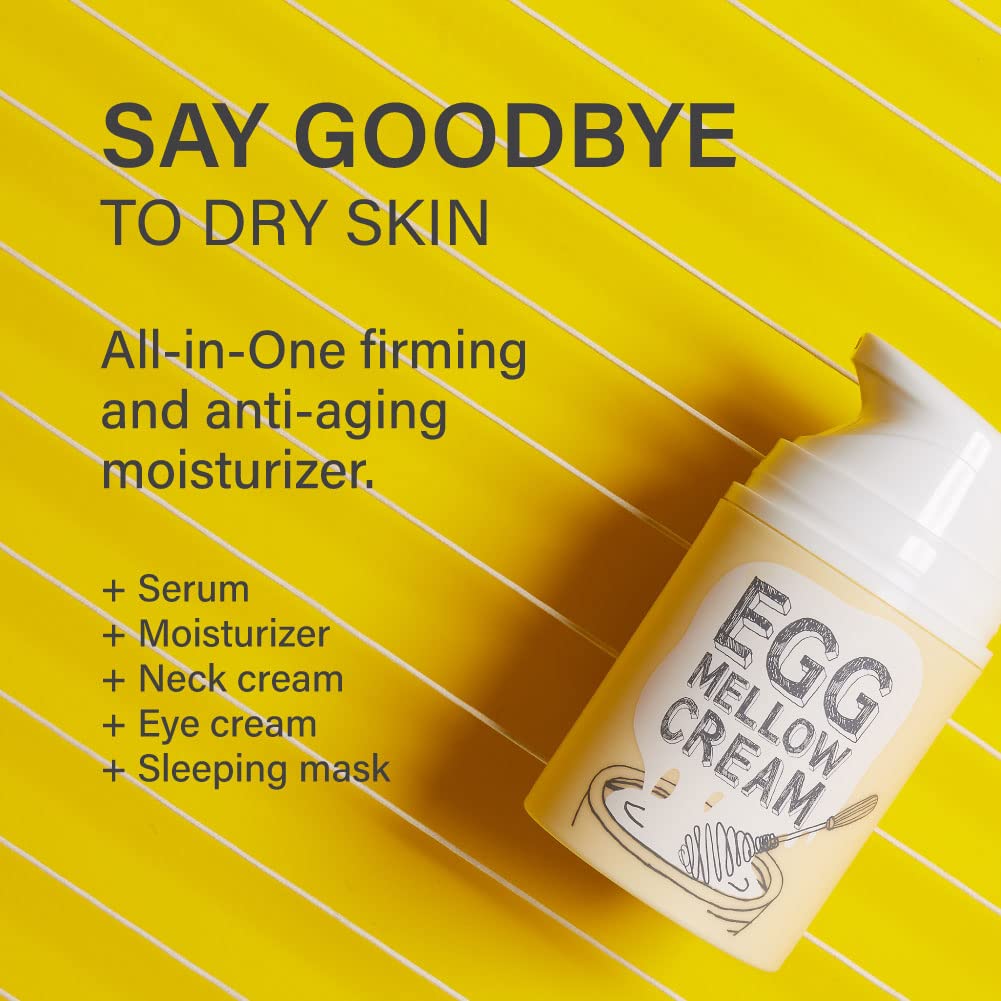 Too Cool For School | All-in-One Egg Mellow Cream 1.76 oz | Anti Aging Face Cream | Anti Wrinkle Firming Moisturizer | 98% Pure Collagen Fiber