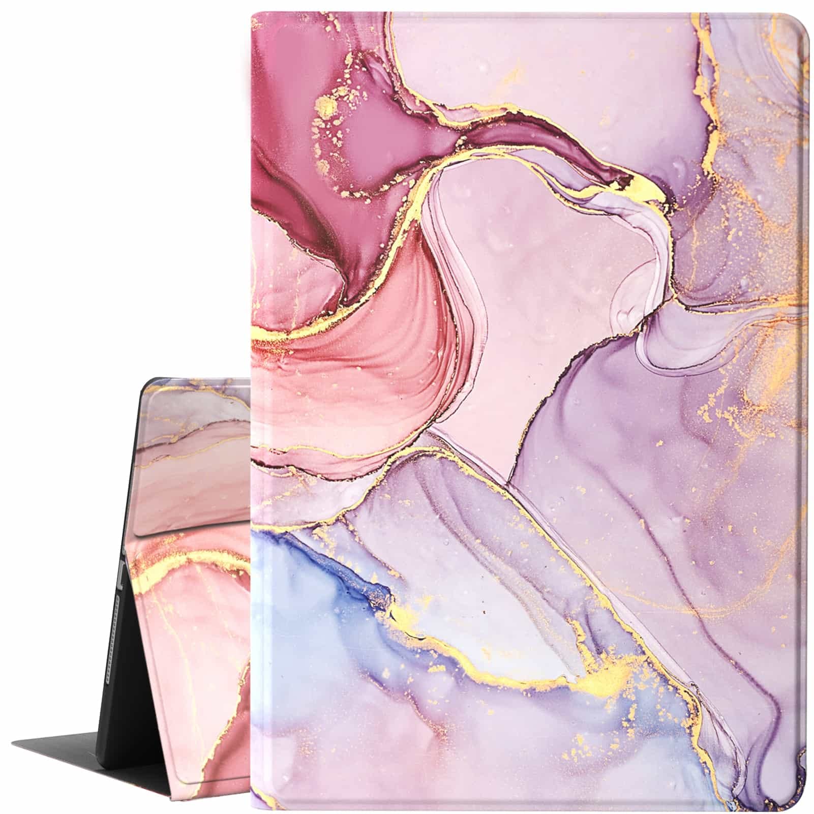 Feams Case for iPad 9th/8th/7th Generation Case, PU Leather iPad 10.2 Case 2021 2020 2019 Flip Stand Cover with Auto Wake/Sleep for iPad 9th/8th/7th Gen 10.2 Inch 2021 2020 2019 Tablet, Pink Marble
