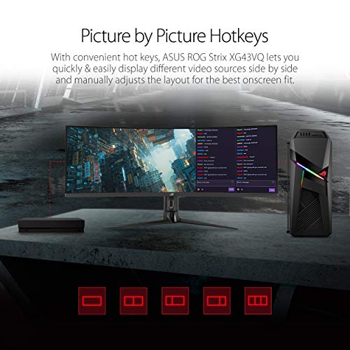 ASUS ROG Strix XG43VQ 43? Super Ultra-Wide Curved HDR Gaming Monitor 120Hz (3840 x 1200) 1ms FreeSync 2 HDR DisplayHDR 400 90% DCI-P3,BLACK