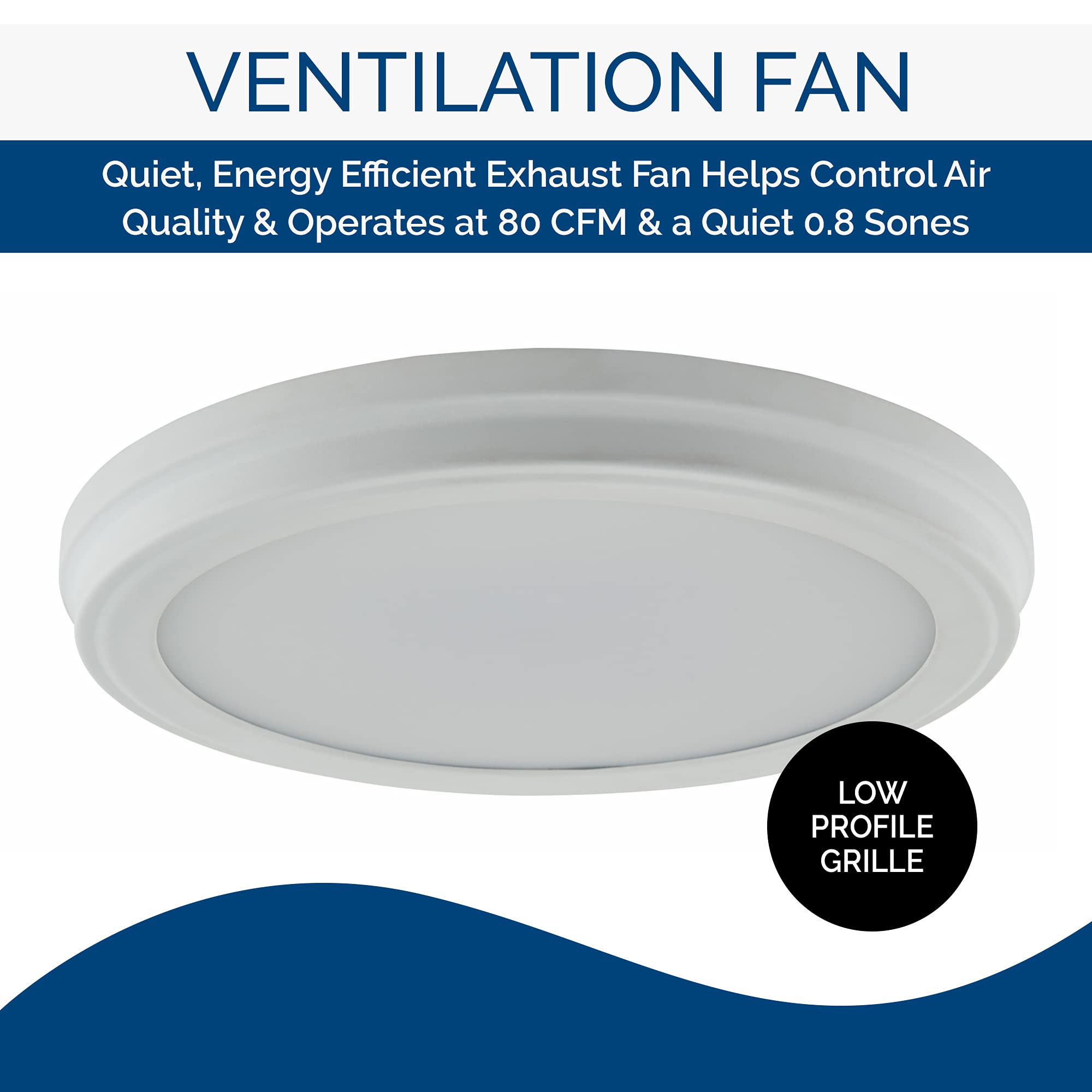 Broan-NuTone AER80LWH ENERGY STAR Certified Bath Fan, Medium, White & Available NuTone WVK2A Flexible Wall Ducting Kit for Ventilation Fans, 4-Inch
