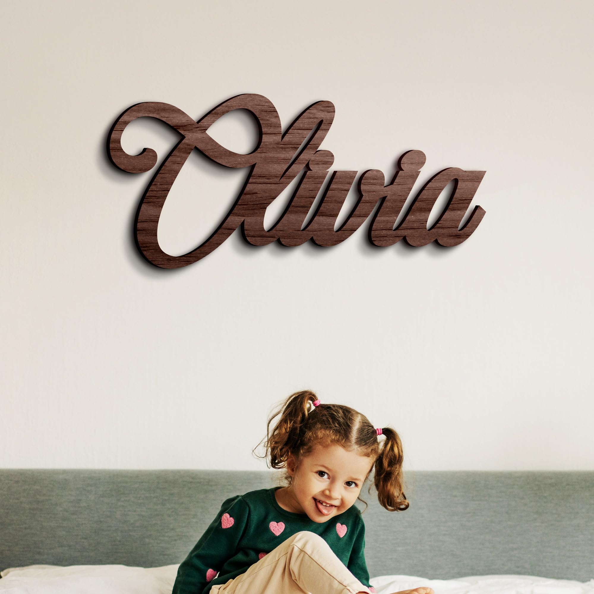 Personalized Wooden Baby Name Sign – Nursery Wall Letters, Kids’ Room Décor, 1/2" Thick, 12"-33" Wide
