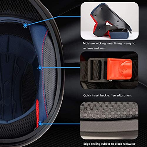 WANGFENG Women Cat Helmet with Ears Black Full Face Men Motorcycle Street Helmet with Bluetooth Headset Kids Flip Up Visors Helmets for ATV Crash Scooter DOT Certified (54-62cm)