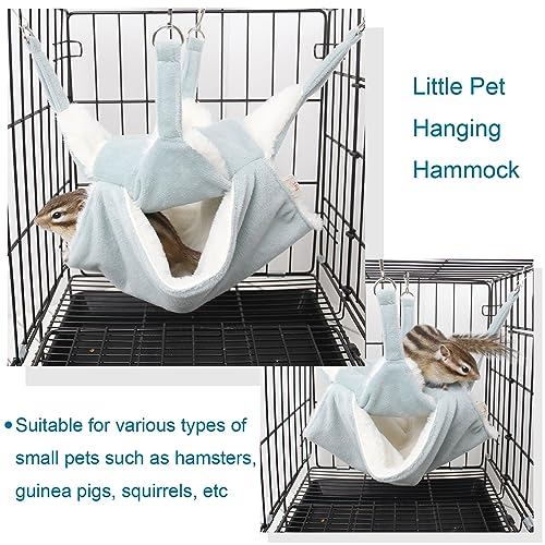 ABLAZEZAI Small Animals Hanging Hammock for Hamster, Sugar Glider Warm Bed House, Double Bunkbed Cage for Guinea Pig, Small Pet Cage for ChinchillaSquirrel Ferret Hedgehog