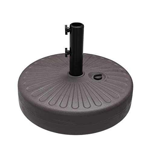 ABCCANOPY Patio Umbrella Base, 48.5lbs Capacity Fillable Market Patio Outdoor Heavy Duty Umbrella Stand(Brown)