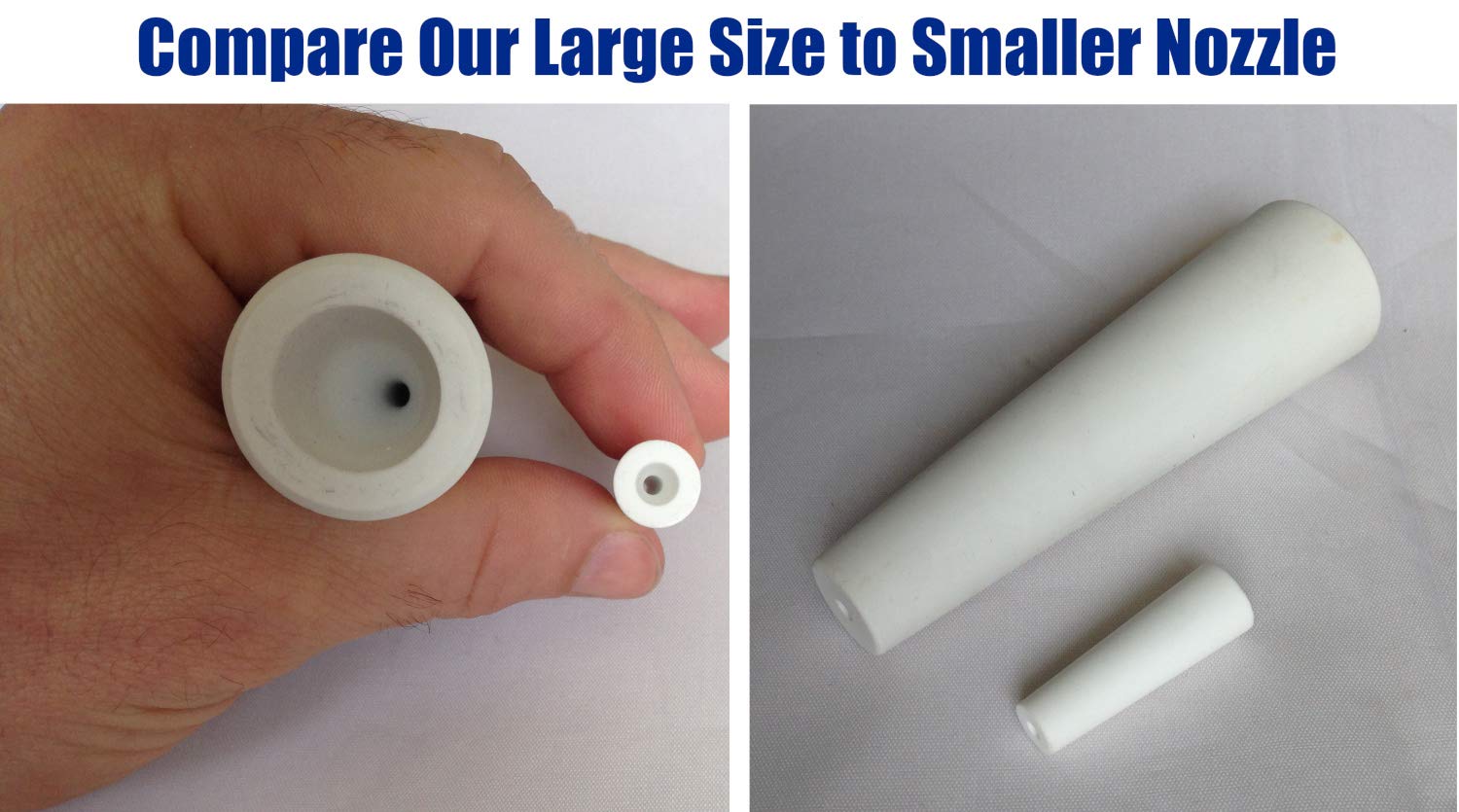Large Type 1 Ceramic Sandblaster Nozzle with Female Threads: C1 (1/8" ID) Nozzle Tip, Steel Holder with Female Thread Connection- Longer-Lasting Professional Abrasive Blasting Nozzle Tip Replacement