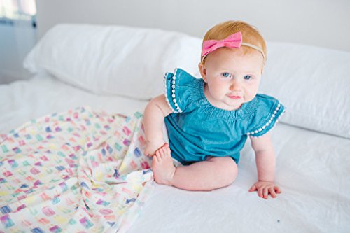 Large Premium Knit Baby Swaddle Receiving Blanket "Summer" by Copper Pearl