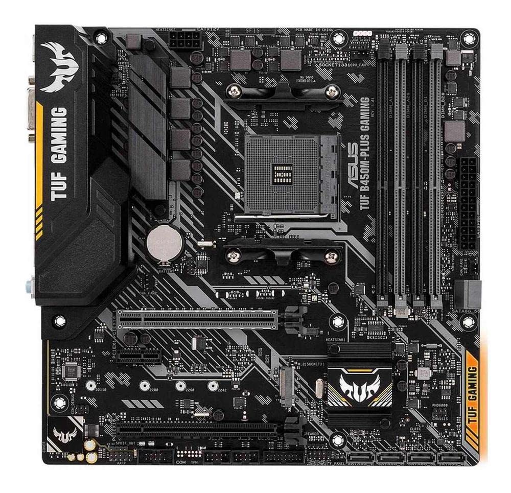 ASUS TUF B450M-Plus Gaming AMD Ryzen 2 AM4 DDR4 HDMI DVI-D M.2 mATX Motherboard