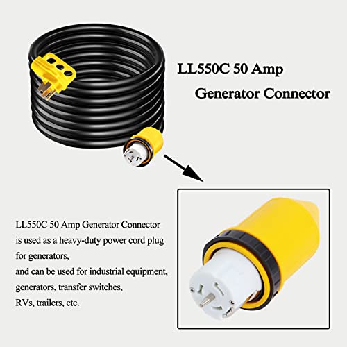 50 AMP Twist Lock Plug Female with Protective Cover, LL550C 50 AMP Generator Connector, CS6364 Generator Cord Cap 125 Volt//250 Volt Generator Plug