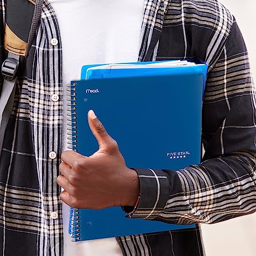 Five Star Spiral Notebooks + Study App, 6 Pack, 3-Subject, College Ruled Paper, Fights Ink Bleed, Water Resistant Cover, 8-1/2" x 11", 150 Sheets, Colors Will Vary (73930)