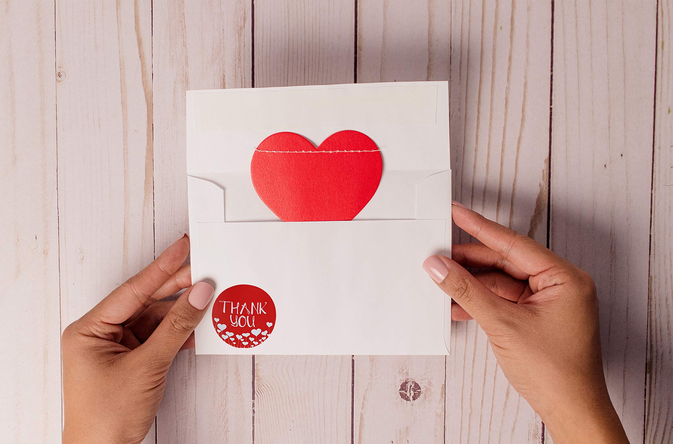 Royal Green Thank You Label Sticker Roll 1.5 Round Sealing Stickers for Letters, Greeting Cards, Thanks You Notes in Red 38mm - 600 Pack