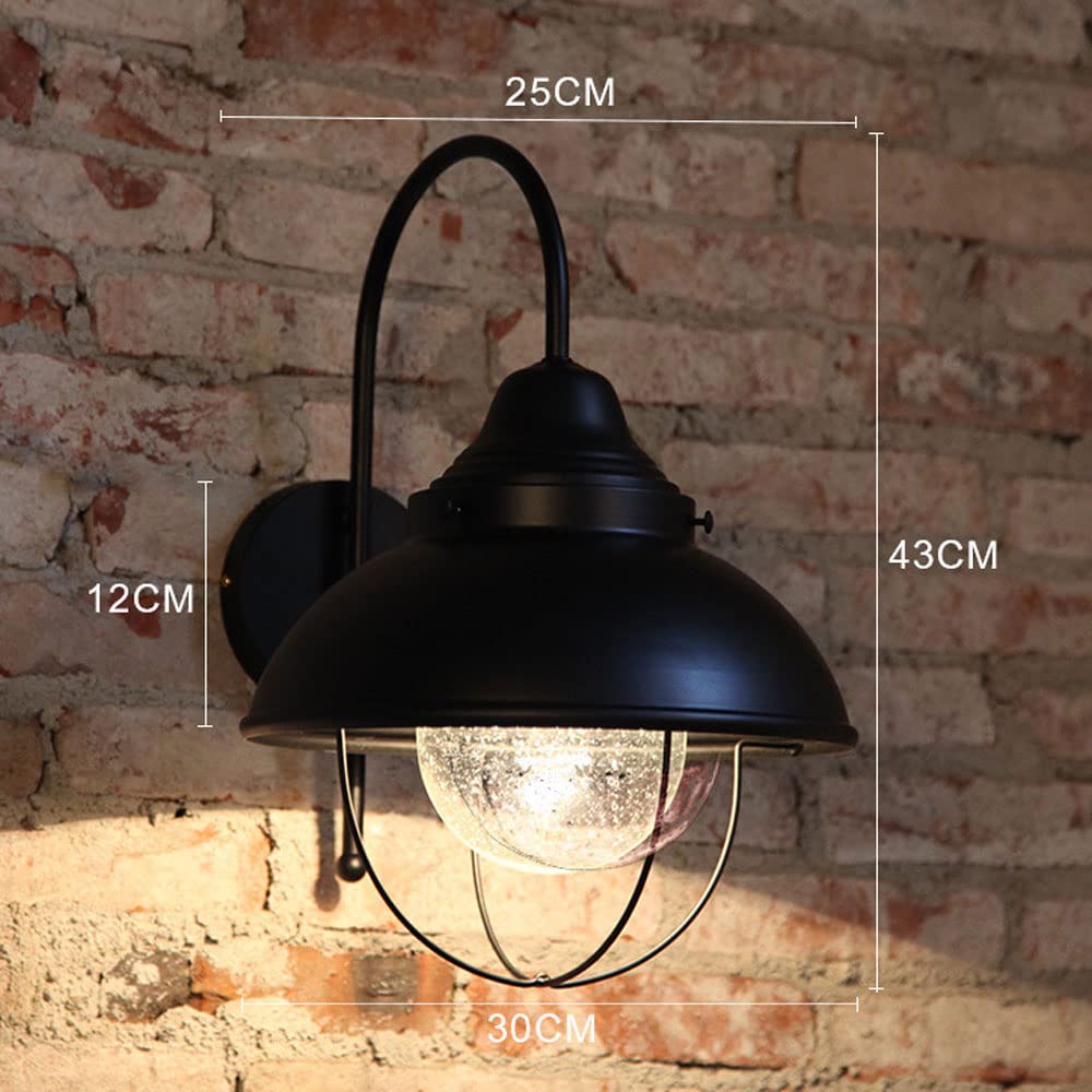 SDUYTEG 1 Light Outdoor Wall Lantern Clear Glass Matte Black Porch Lights Rustic Lantern Wall Sconce Outdoor for Outside Deck Garage Yard Front Door Garden Home