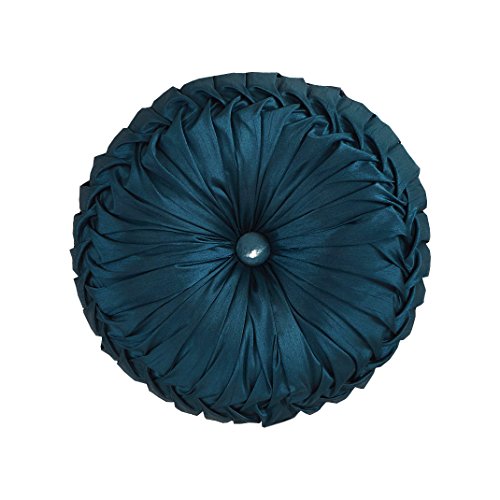 Chic Home CS2687-AN Chic Home 9 Piece Orchard Place Faux Silk Luxury Large Medalion Jacquard with Embroidery Details and Trims Queen Comforter Set Blue