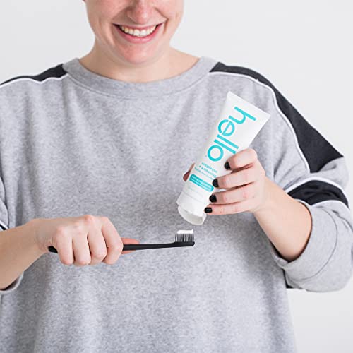 hello Antiplaque and Whitening Fluoride Free Toothpaste, Natural Peppermint Flavor, SLS Free, Gluten Free, Peroxide Free, Vegan, 4.7 Ounce (Pack of 4)