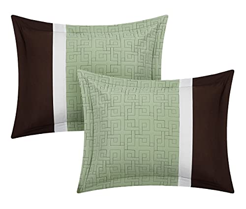 Chic Home Pisa 16 Piece Bed in a Bag Comforter Set, King, Brown,CS1131-AN