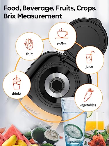 Aicevoos Digital Sugar Brix Refractometer brix Meter Automatic Temperature Compensation Range 0-35%,±0.2% Precision, Perfect for Fruits, Juices, Vegetables, Drinks and Coffee