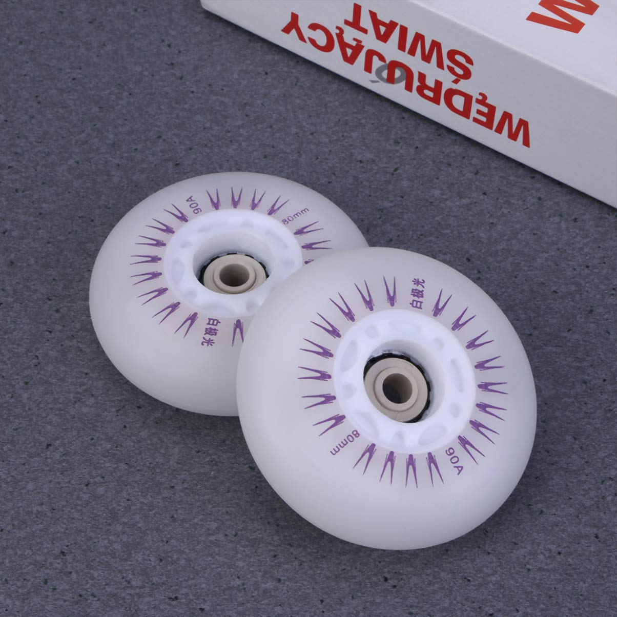2 Pcs Accessories Roller Skating Shoes Replacement Roller Wheels Inline Wheels an Fittings Flash Roller Skating Wheels pully Pulleys PU Flash Wheels Luminous Wheel LED