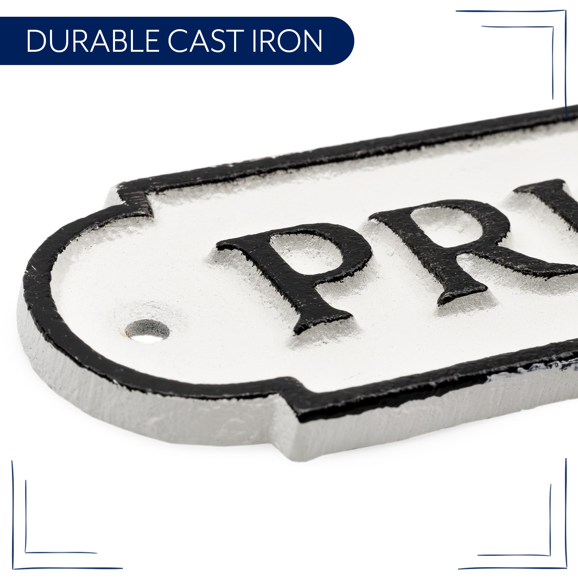 AuldHome Design Garden Gate Cast Iron Signs (Set of 2); Rustic Plaques in Black and White Farmhouse Style for GARDEN and PLEASE CLOSE THE GATE