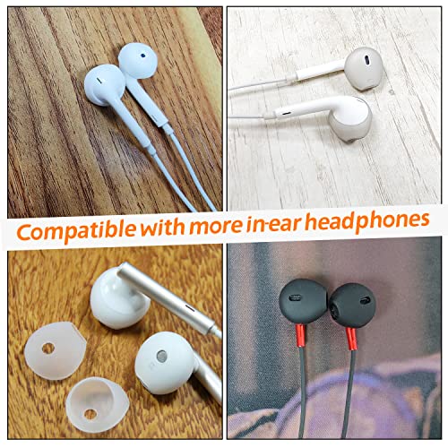 EKIND 4 Pcs Ear Cover Tips Anti-Slip Silicone Soft Replacement Sport Earbud Tips Compatible for iPhone 7 / 6S / 6 Plus / 5S / 5C / 5 Headphones Earphones Protective Accessories Tips (Clear)