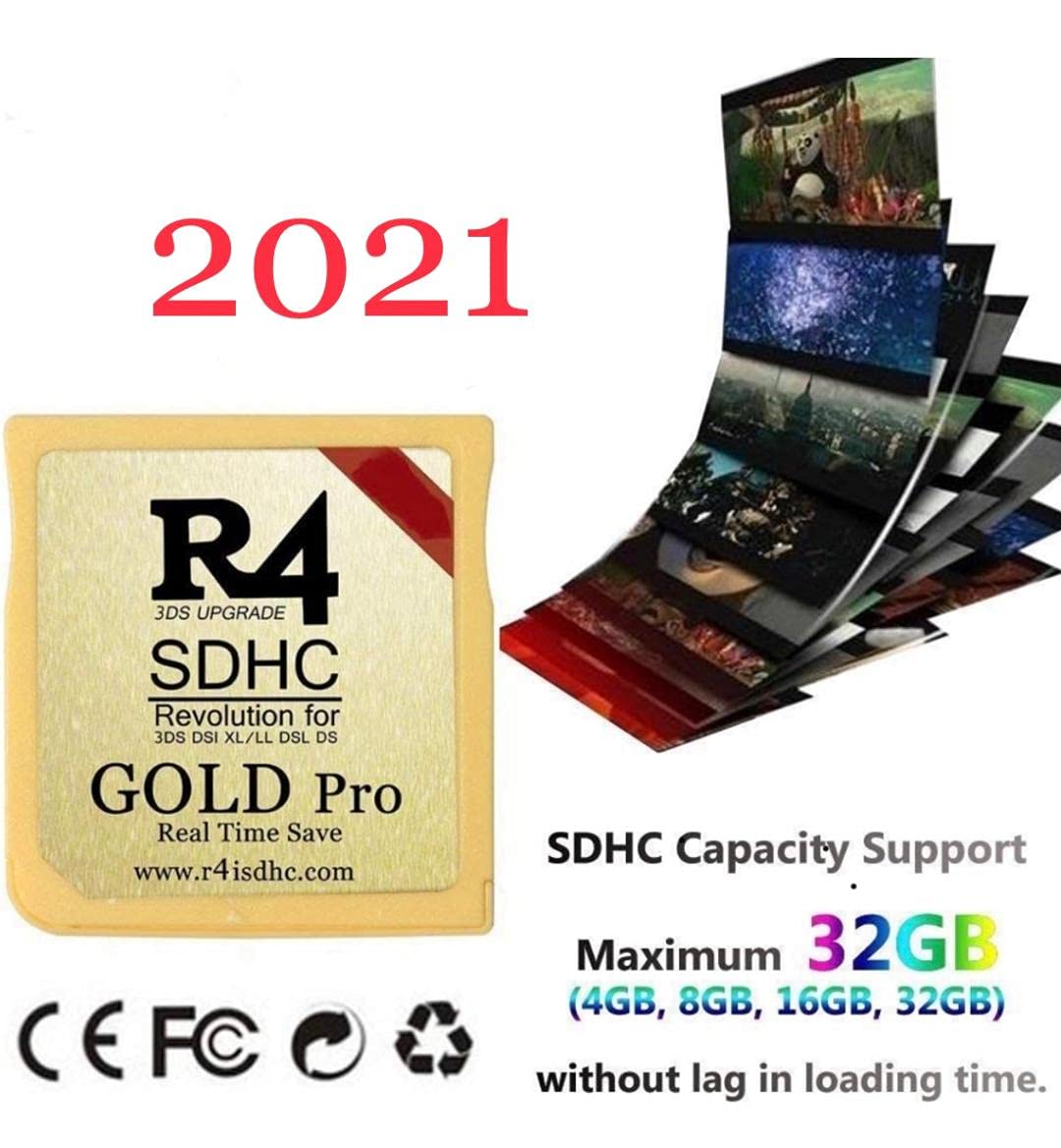 2021 SDHC Gold Card Adapter with 16 GB Micro SD , Will Work on DS DSI 2DS 3DS DSIXL 2DSXL 3DSXL (Real Time Save)