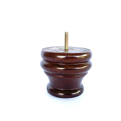 3" Dark Brown Wood Sofa Legs Bun Feet (Set of 4)