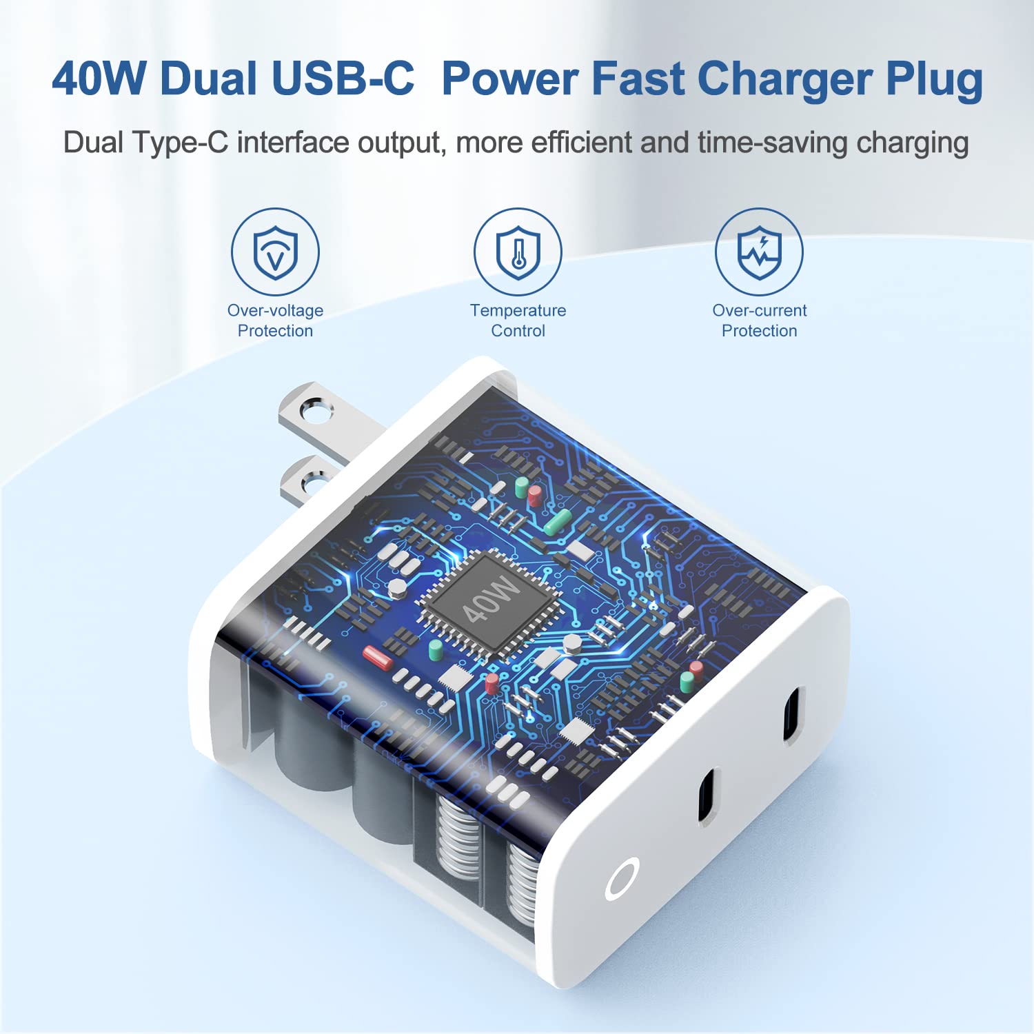 40W Fast Charger for iPhone 16 15 Pro Max Charger Fast Charging,2Pack Dual Port USB C Charging Block with 4Pack 3.3FT USB C to USB-C Charger Cord for iPhone 16 15 Plus/16 15 Pro Max/iPad Pro/Samsung