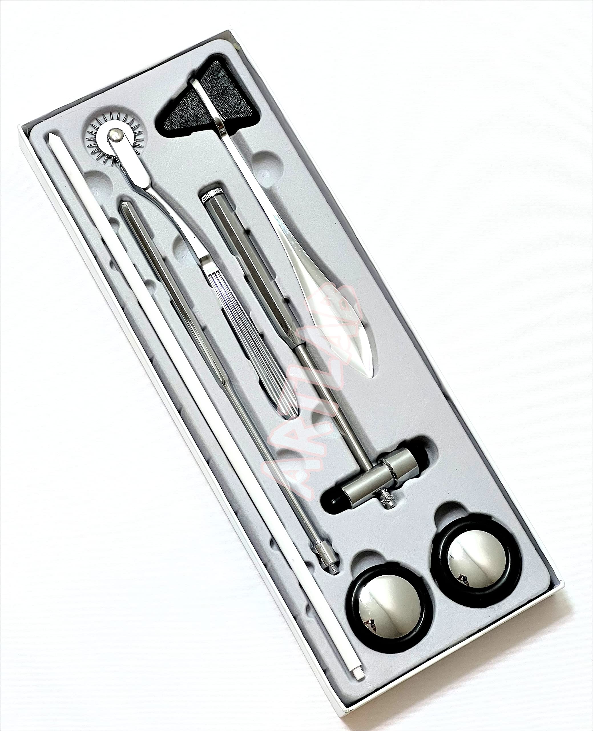 ArTLab-Neurological Percussion Set-Reflex Hammer Instrument Set, Includes Pinwheel, Babinski Hammer,Taylor Buck Hammer,Diagnostic Kit for Nurses,EMS,Students (Set of 7 Black)