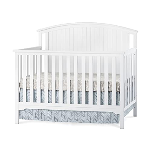 Child Craft Forever Eclectic Cottage Curve Top 4 in 1 Convertible Crib, Converts from Crib to Toddler Bed, Daybed and Full-Sized Bed, Fits Standard Crib Mattress (Matte White)