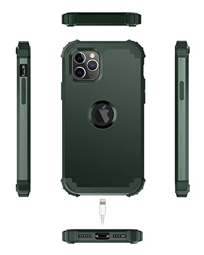 BENTOBEN Compatible with iPhone 11 Pro Max Case, Heavy Duty Rugged Shockproof 3 in 1 Hybrid Hard PC Soft Rubber Bumper Anti Slip Phone Cover for iPhone 11 Pro Max 6.5", Midnight Green