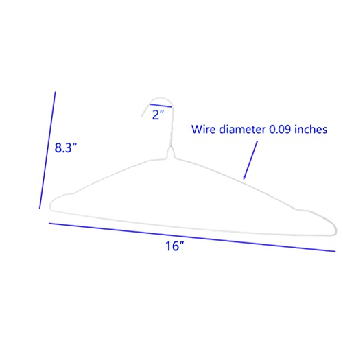 FixtureDisplays® Metal Wire Cloth Hanger Coat Hanger White Vinyl Coated Drip Dry Hanger 10 Pack 16X8 100701