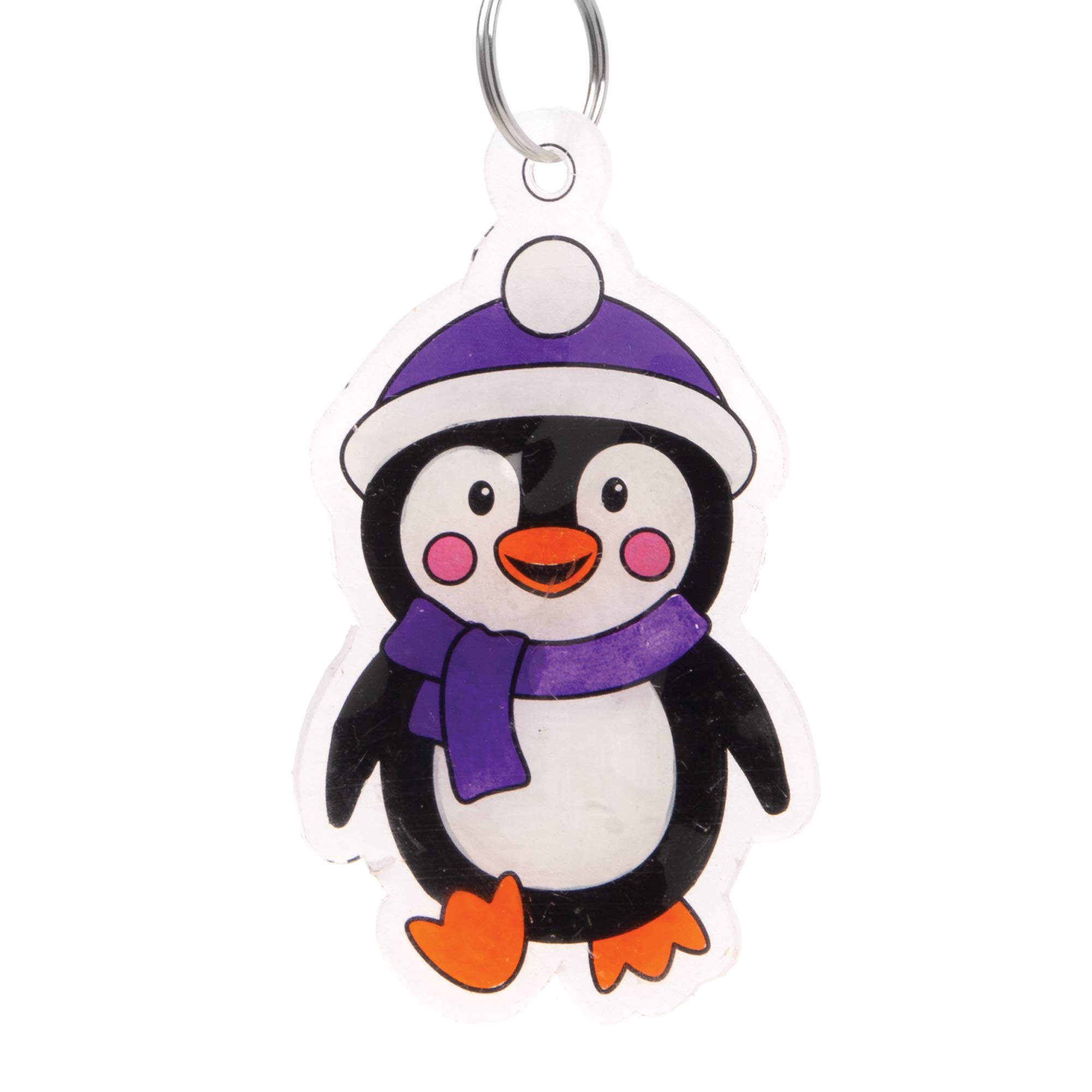 Baker Ross AW959 Christmas Super Shrink Keyring Kits - Pack of 8, Festive Arts and Crafts, White