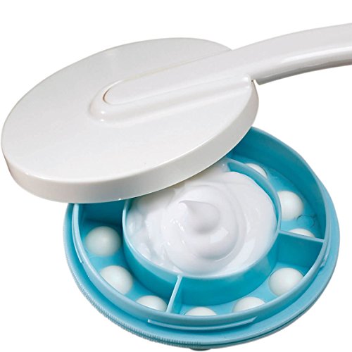 BodyHealt Lotion Applicator and Massager – Handheld Self Lotion Applicator for Back, Foot Lotion, Shower Gel, Tanning, Skin Cream & Sunscreen Lotion. Long Shower Bath Brush, Easily Roll-On Dispenser