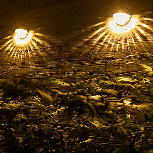 QQWJSH Solar Wall Light 4pcs LED Outdoor Waterproof Home Garden Wall Light Decoration Night Light Wall Washer Garden Light