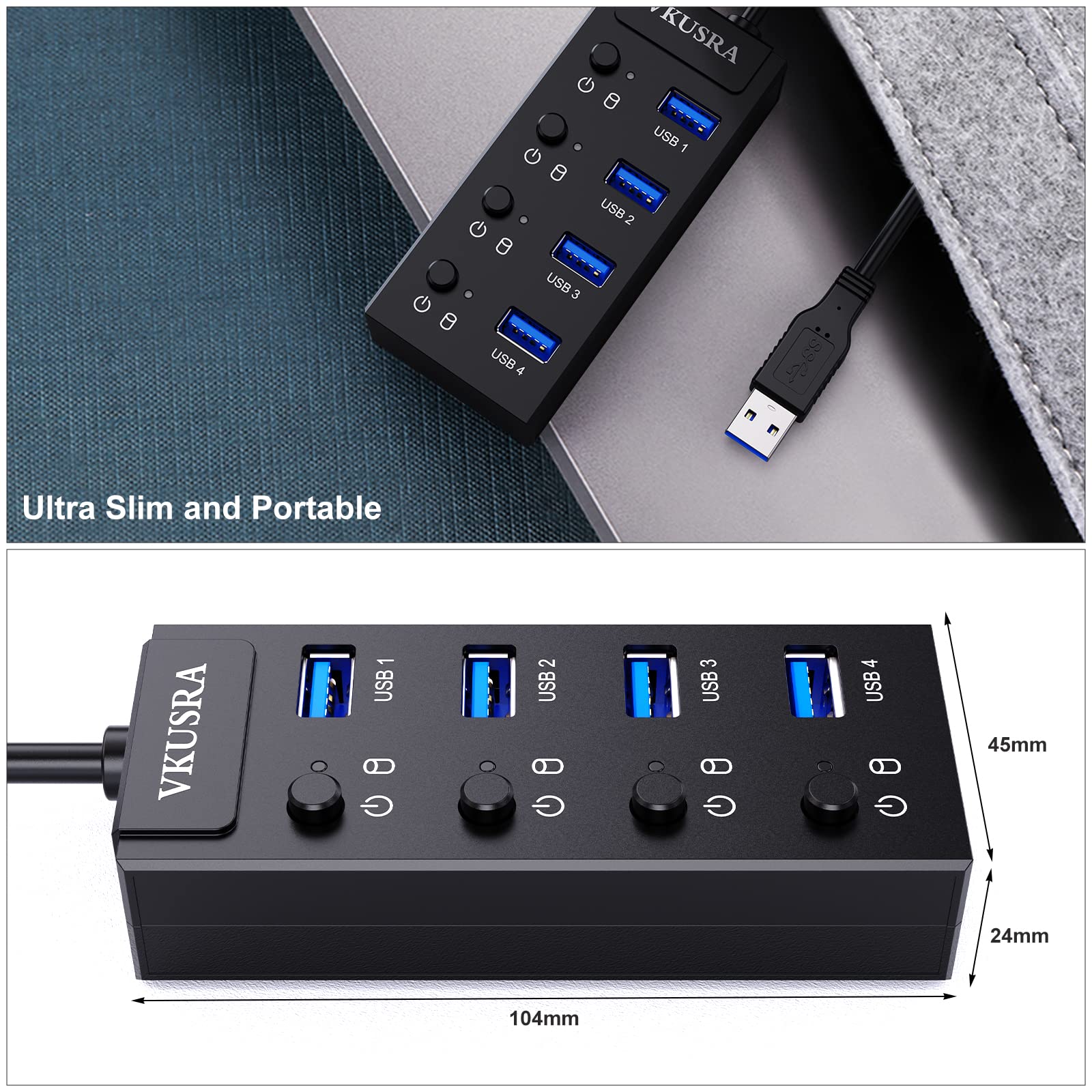 4-Port USB 3.0 Hub & USB 2.0 Hub