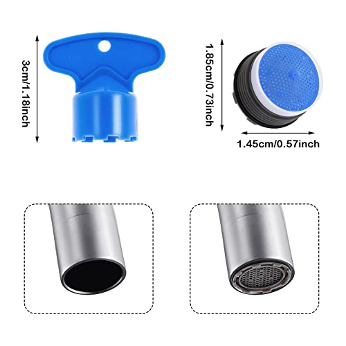6 Pieces M18.5 Buffer Faucet Aerator+2 Pieces Faucet Aerator Key Removal Wrench, Water Saving Flow Restrictor Set Replacement Part Kitchen Cache Aerators Bathroom Sink Aerator
