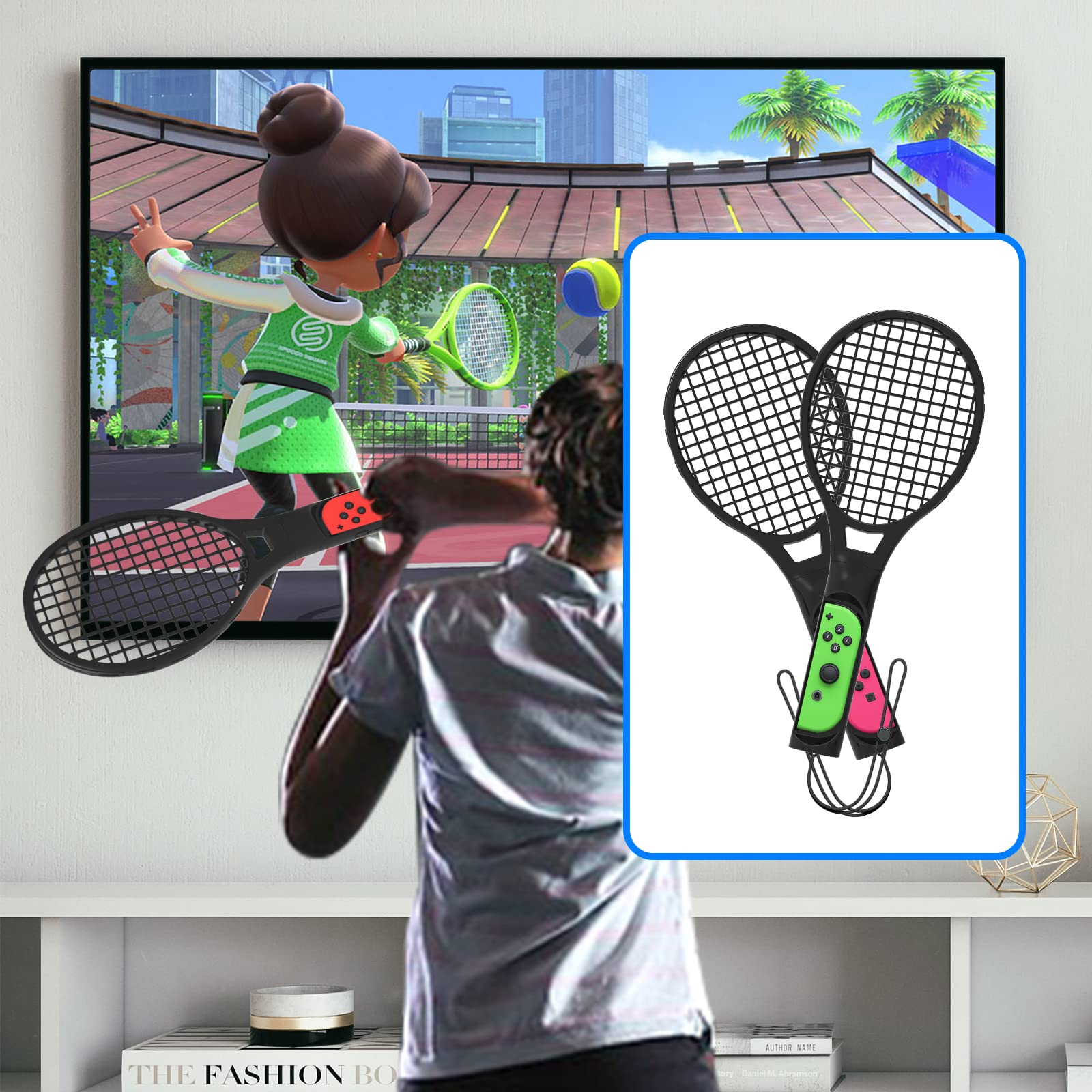 2022 Switch Sports Accessories Bundle - EJGAEM 9 in 1 Accessories Kit for Nintendo Switch & OLED : Golf Culb for Mario Golf Super Rush,JoyCon Strap,Sword,Comfort Leg Strap and Tennis Rackets