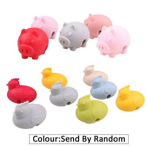 3/6pcs Silicone Pot Lid Lifter,Cute Pig Chick Shape Pot Lid Holder Spill-Proof Lid Clip Heat Resistant Boil Stoppers Keeping Lid Open for Cooking(3pcs-chicken)