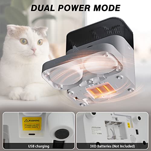 Automatic Cat Feeders, WHDPETS 5L Cat Food Dispenser with 1080P Camera for 2 Cats & Dogs with Feeding Mat, Portion Control, Dual Power Supply, Voice Recorder, 2.4G Wi-Fi Enabled