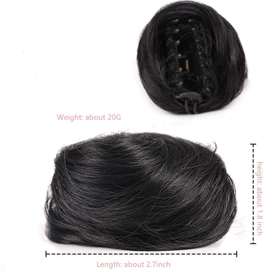 SDZNYQT 2PCS Cat Ears Hair Donut Chignon Claw Clip in Messy Hair Bun Mini Claw Clip in Updo Bun Extensions Wig Accessory Cat ears bun (2/33)