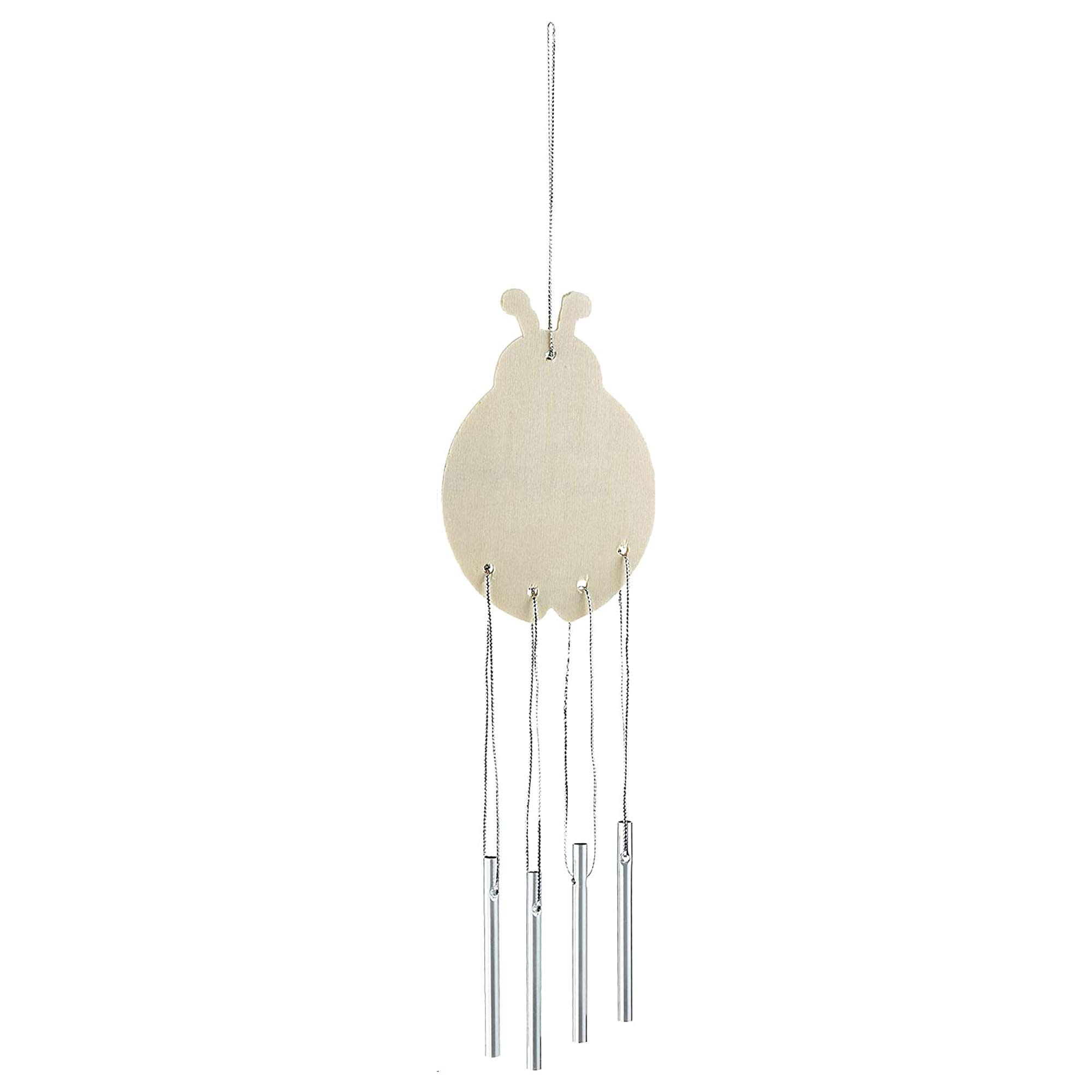 Baker Ross-E8743 Wildlife Wooden Windchimes, Perfect for Children to Design and Decorate, Ideal for School, Home Craft Group Activities (Pack of 4), 10cm, 4 Pack