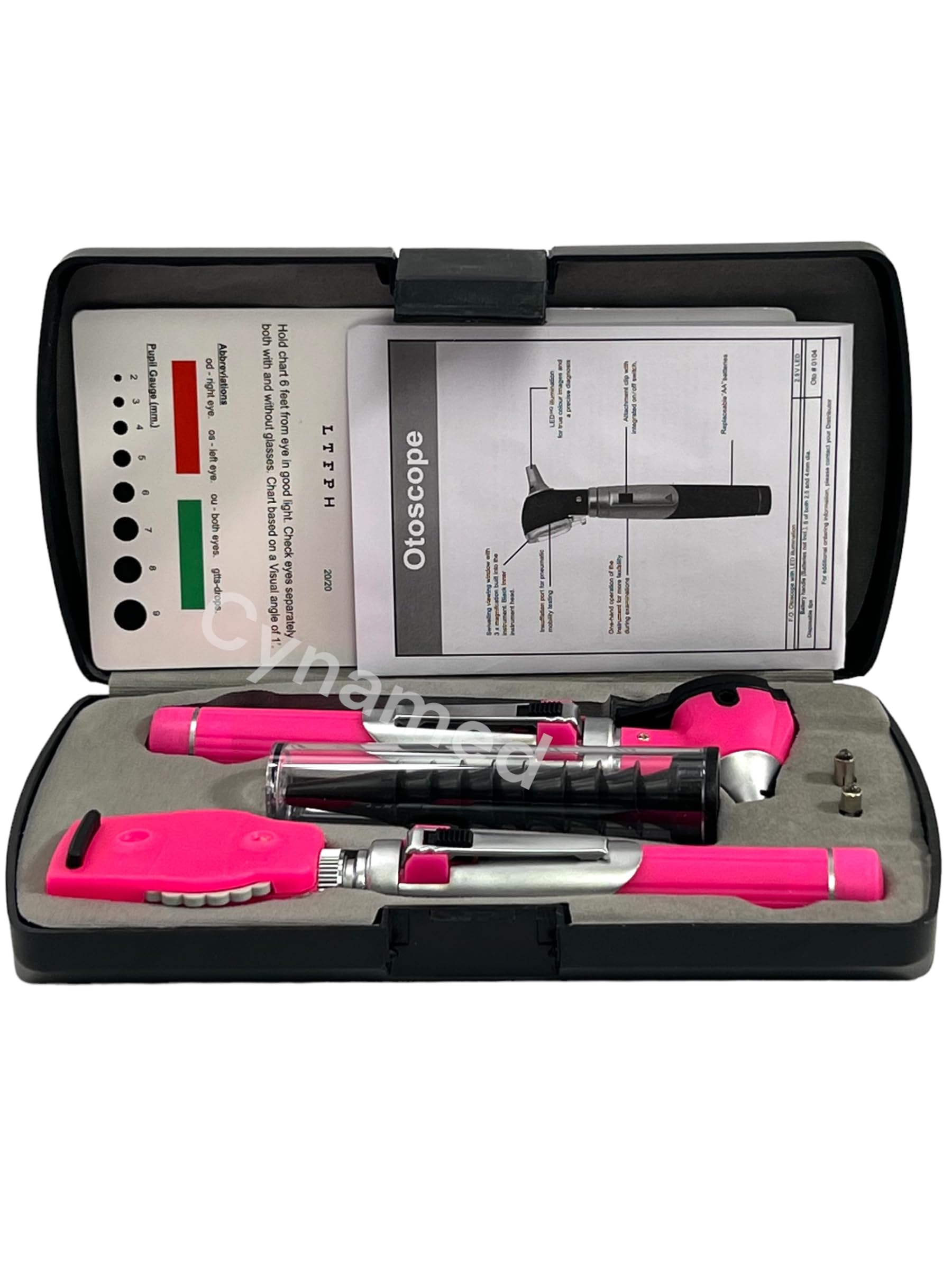 Pink Otoscope Set -LED Otoscope/School Kit-CYNAMED
