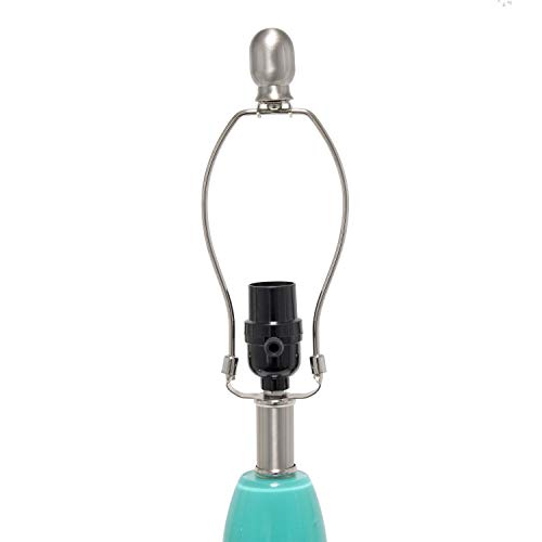 Elegant Designs LT3315-TEL Contemporary Curved Glass Table Lamp, Teal